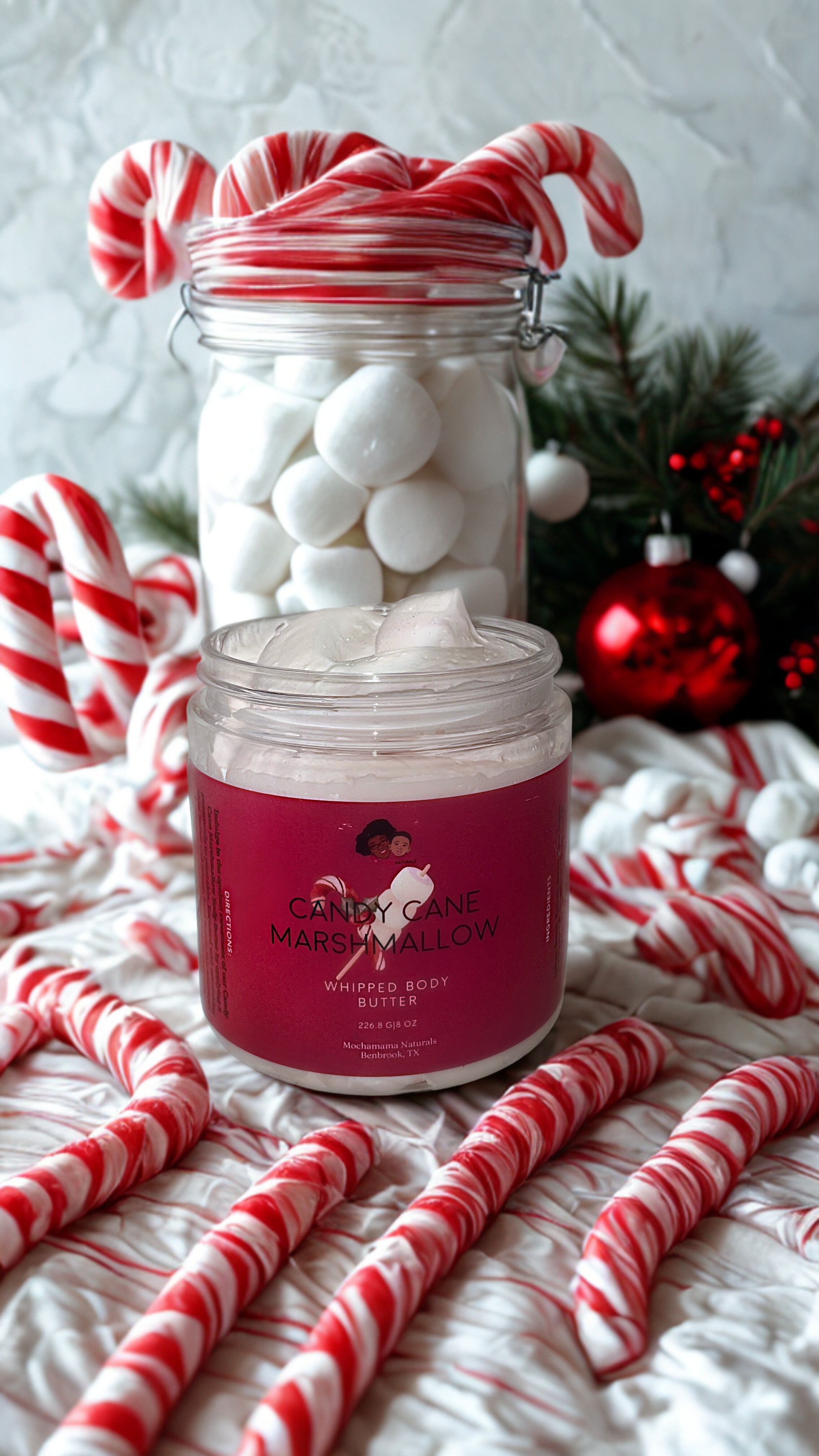 Candy Cane Marshmallow Whipped Body Butter – Mochamama Naturals